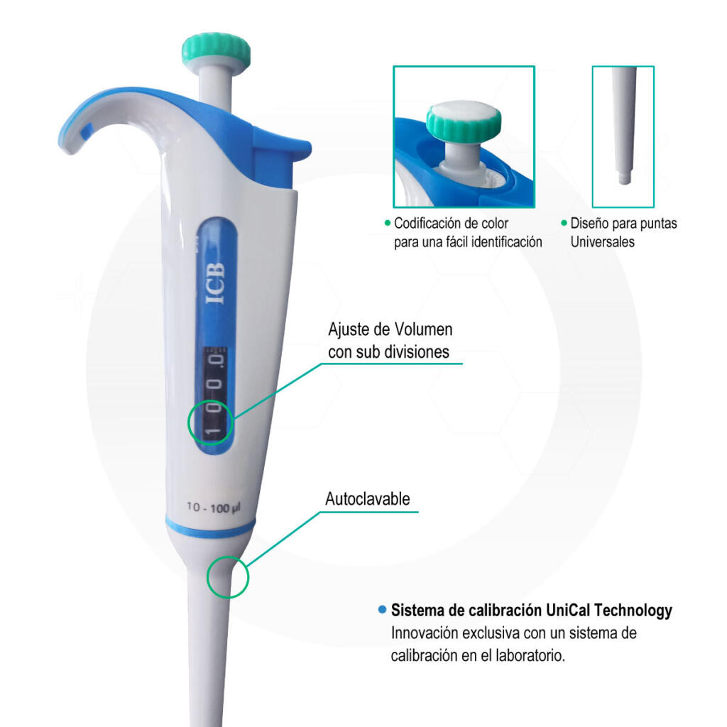 Micropipeta Nero Volumen Variable 10 - 100ul - ICB